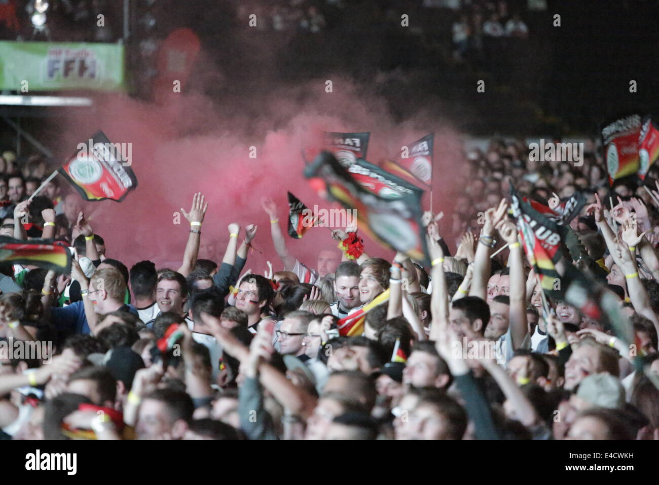 The German fans celebrate when their team have goal. Thousands of fans ...