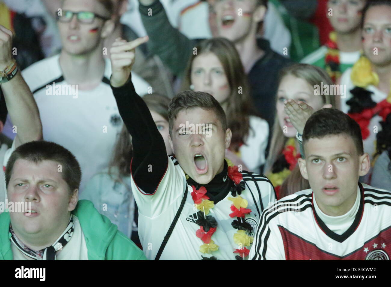 The German fans celebrate when their team have goal. Thousands of fans ...