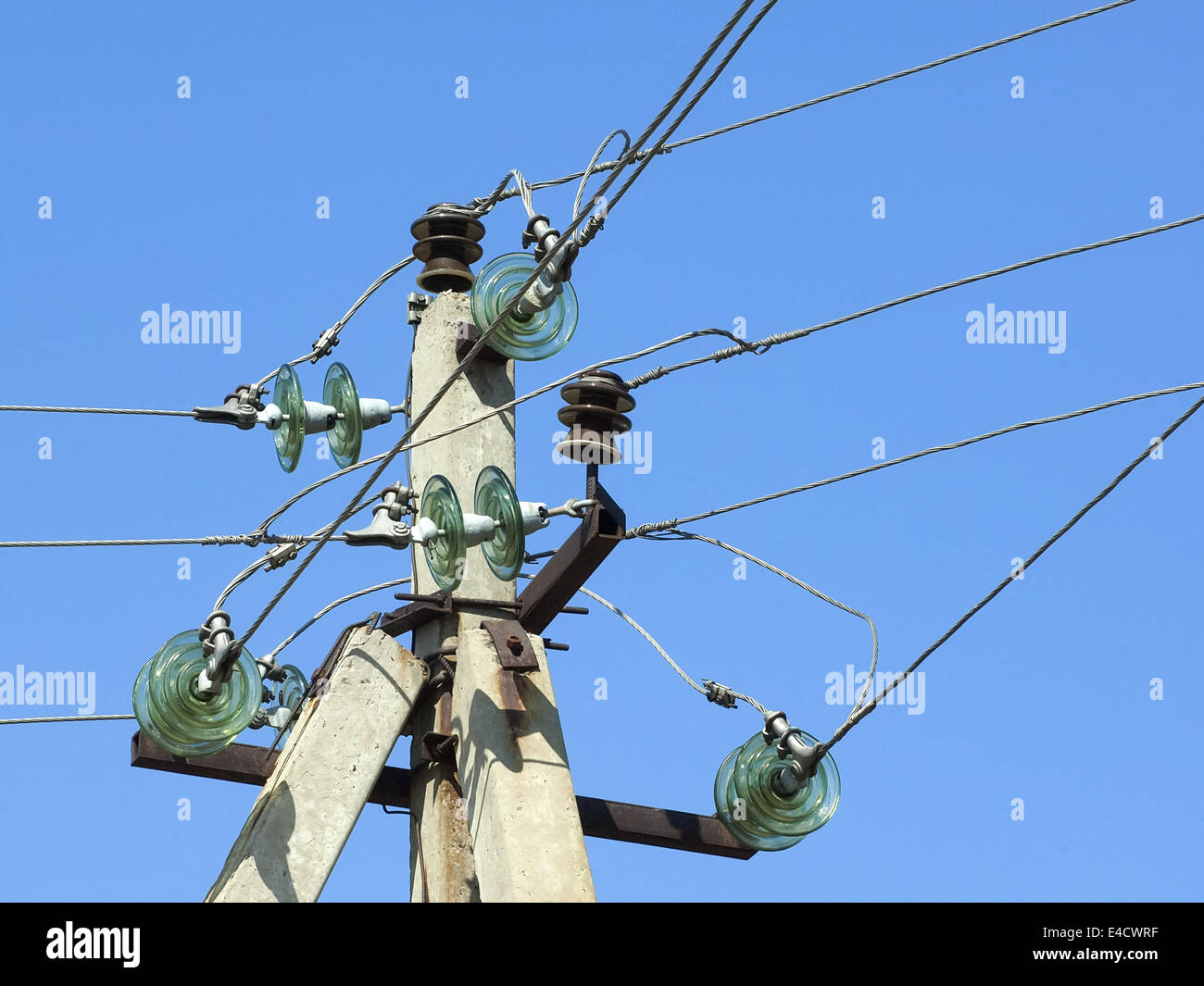 Metal electric post Stock Photo - Alamy