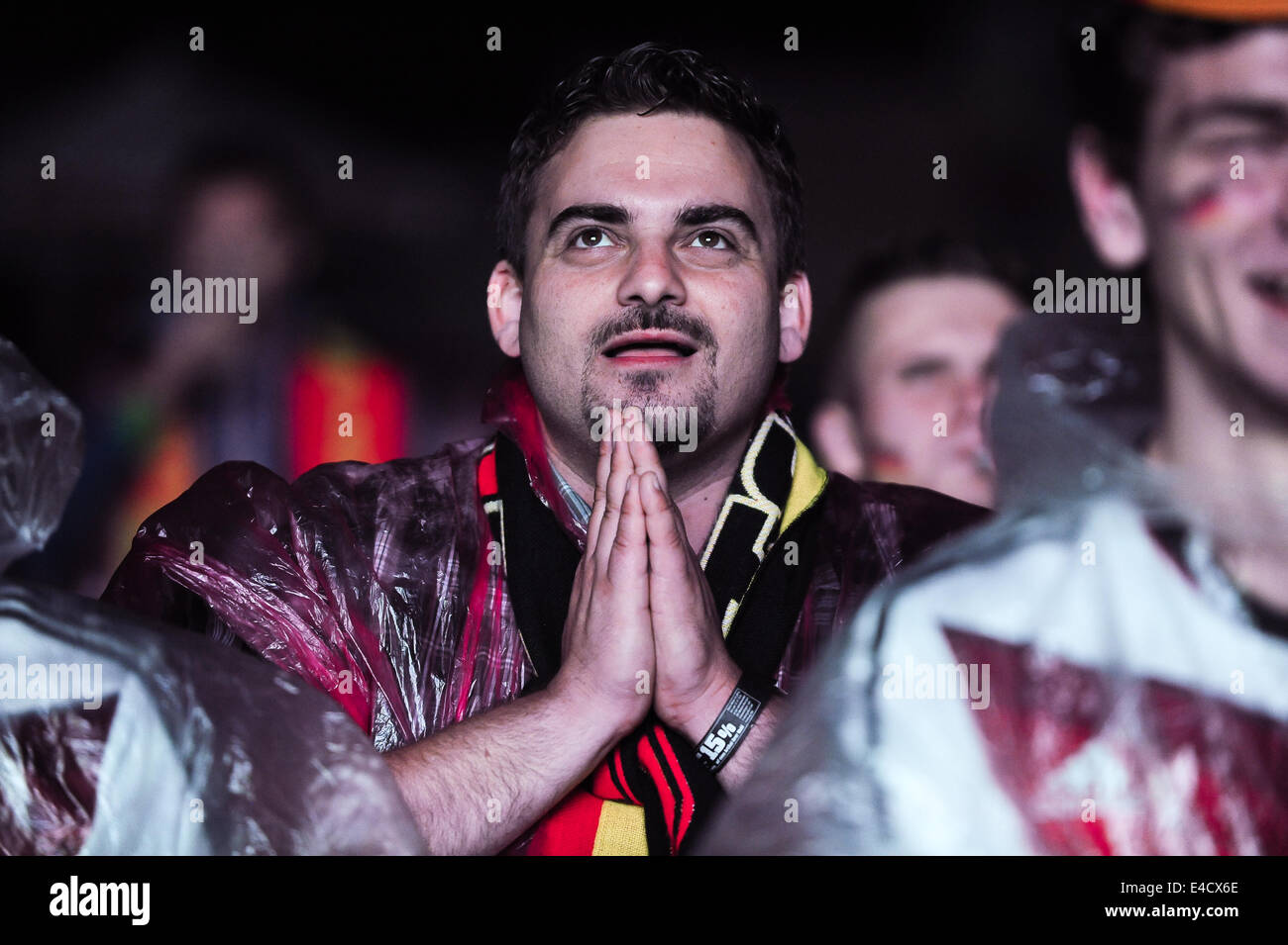 Freiburg, Germany. 8th July, 2014. Football fans at a large public ...
