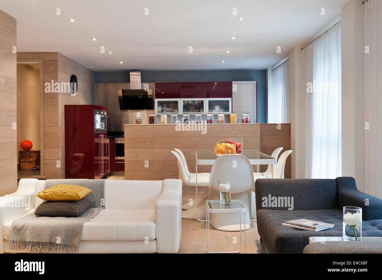 Trace dining table from Naughtone and Verner Panton S chairs in open ...