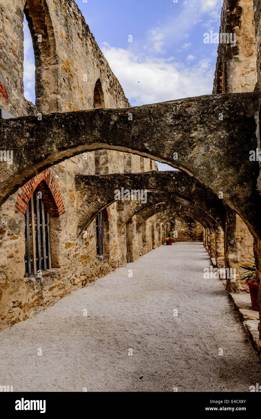 view through a historic outdoor arched colonnade Stock Photo - Alamy