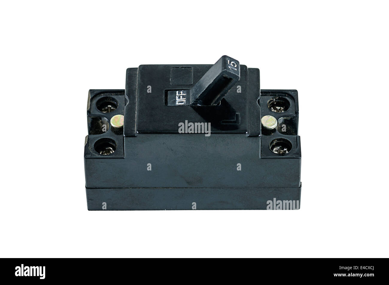 Old power breaker isolated on white background with clipping path Stock ...