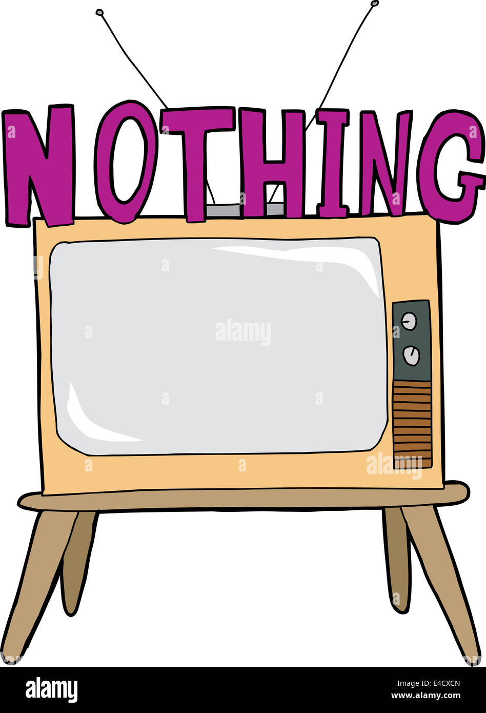 Nothing on television cartoon over isolated white background Stock ...