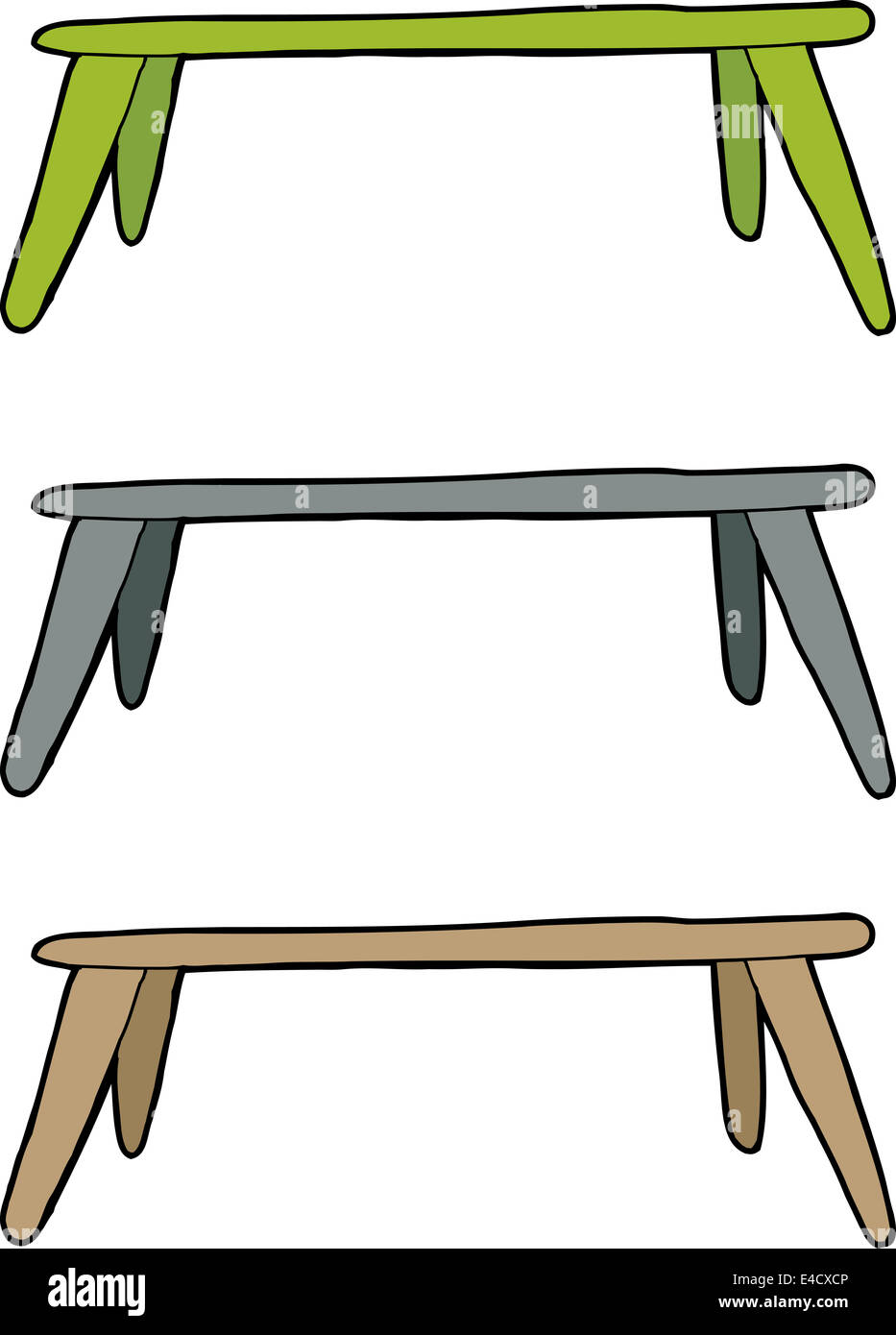 Hand drawn tables or barricades over white background Stock Photo - Alamy