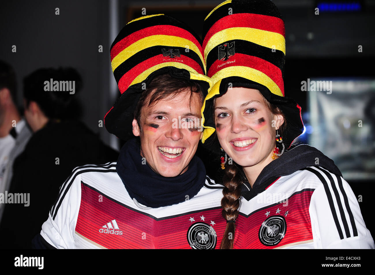 Freiburg, Germany. 8th July, 2014. Happy German football fans in ...