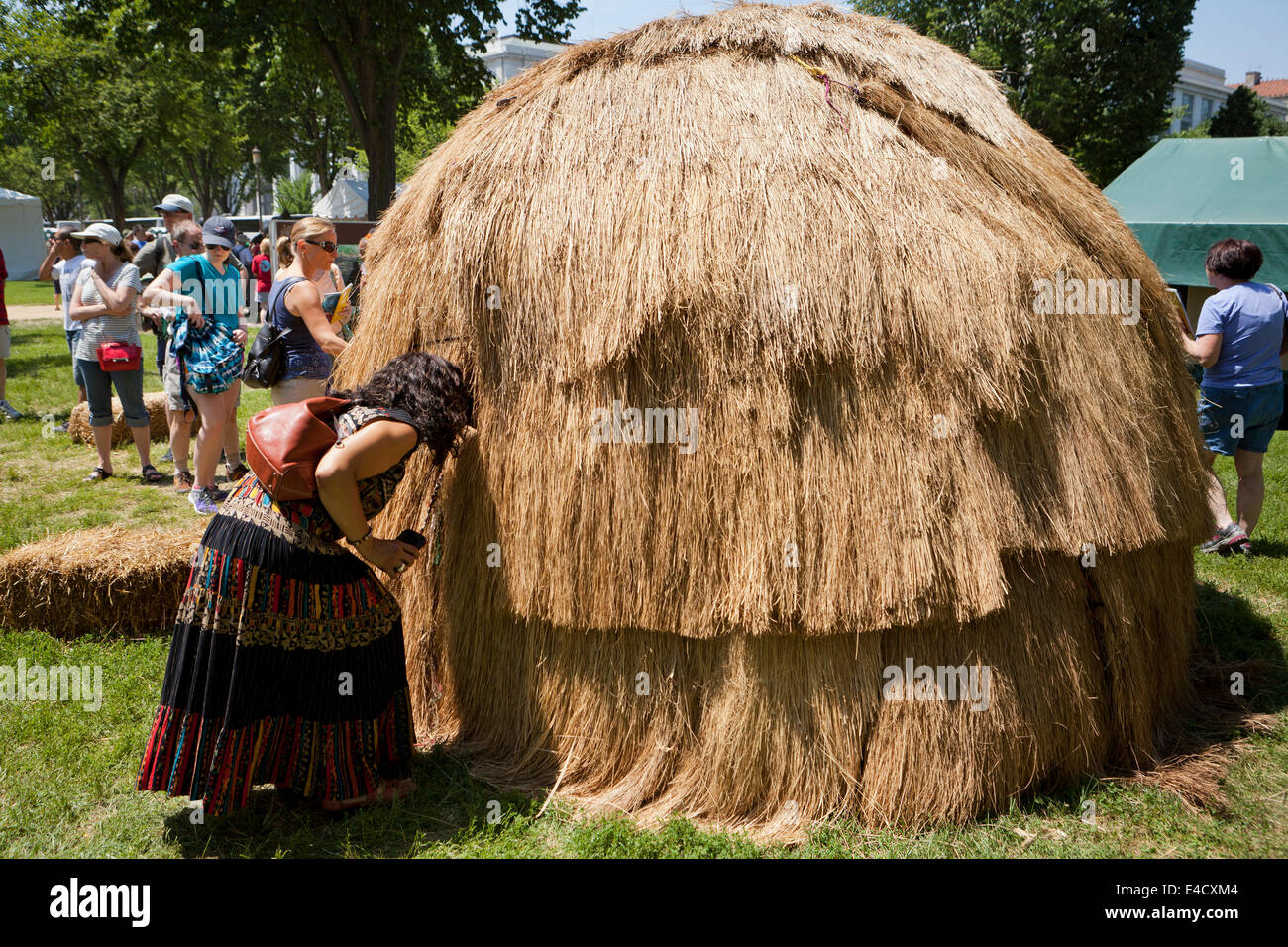 Traditional Kenyan village straw hut at cultural festival - USA Stock ...