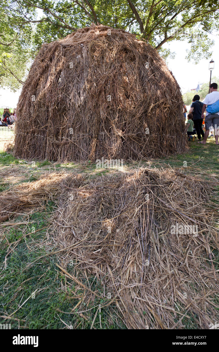 Traditional Kenyan village straw hut at cultural festival - USA Stock ...
