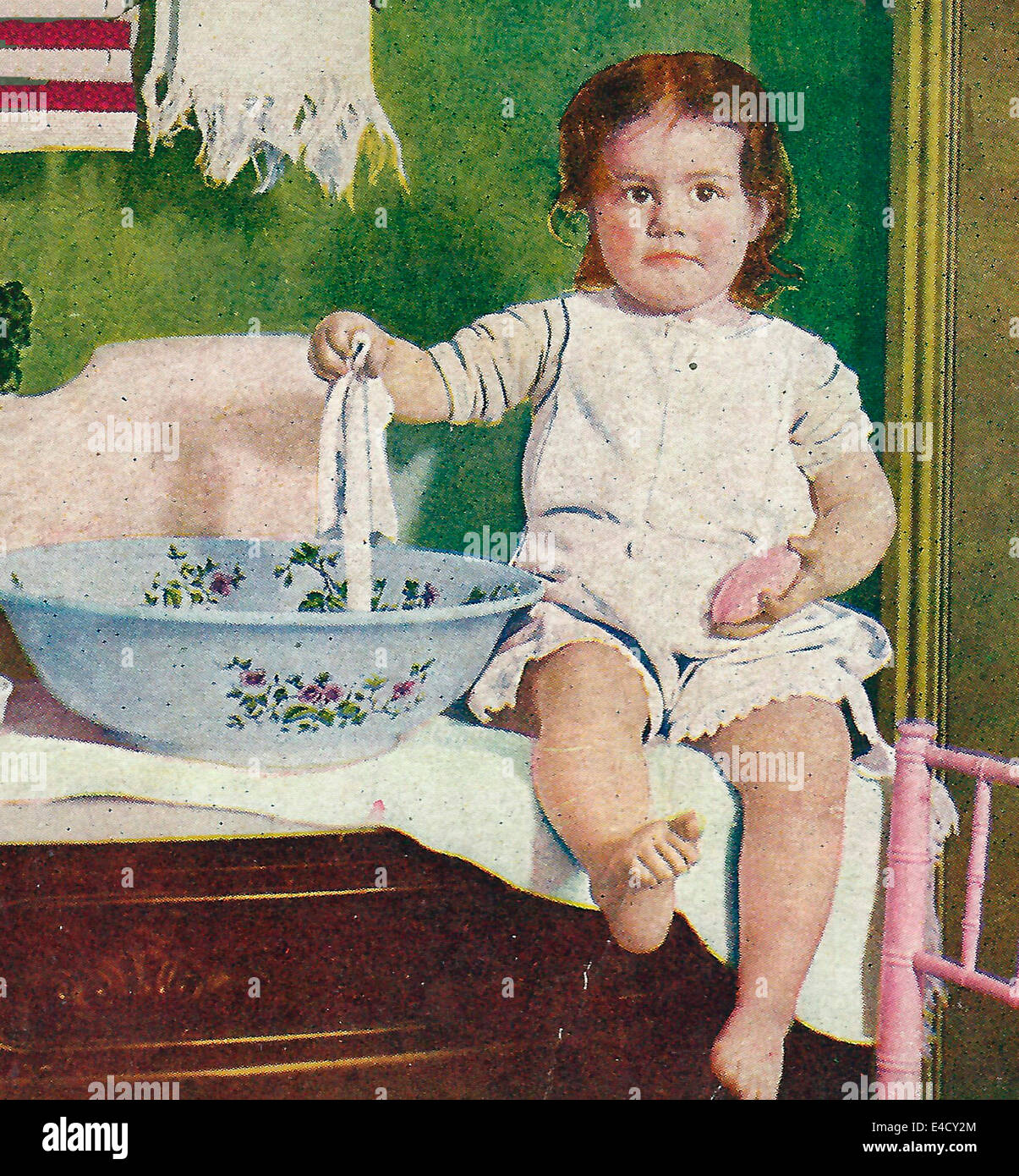 In Mischief again, little girl misbehaving, circa 1900 Stock Photo - Alamy