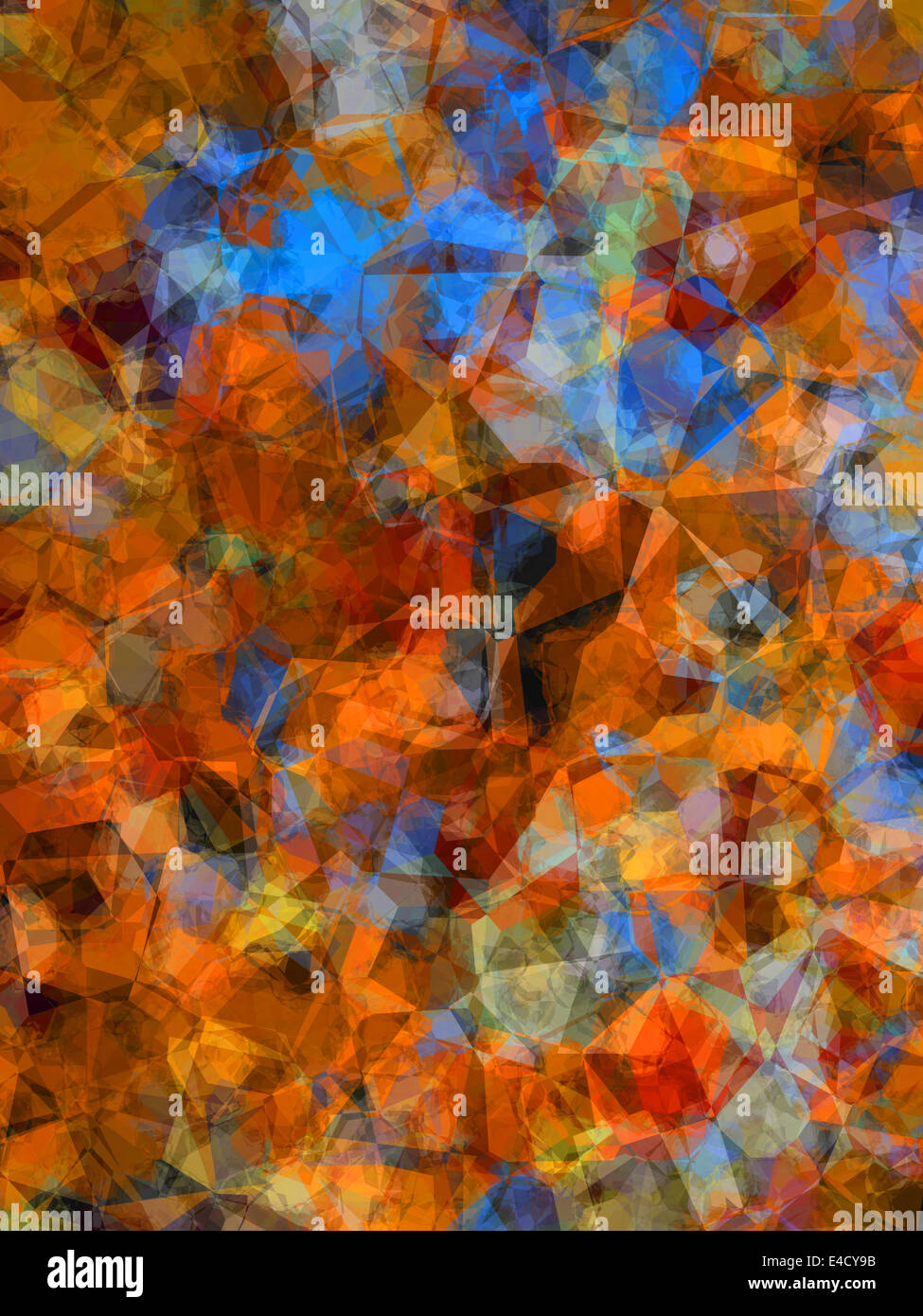 Abstract cubist painting with autumn and rusty motifs Stock Photo - Alamy