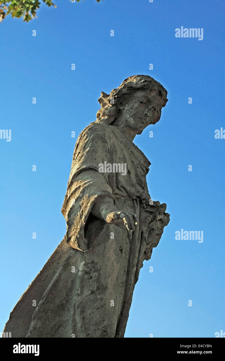 One of many statues overlooking Cemetary Stock Photo - Alamy