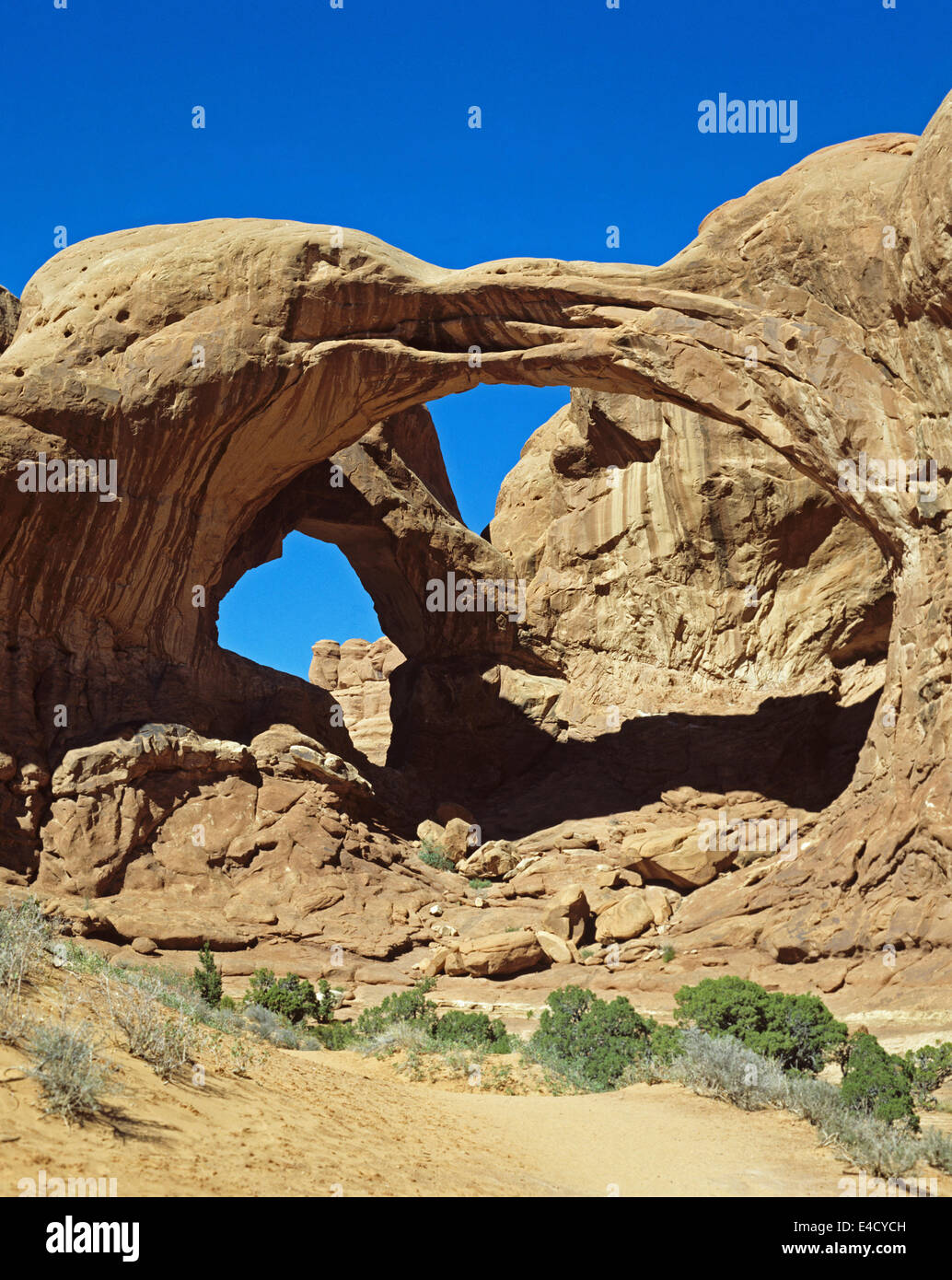The Double Arch at the Arches National Park, Utah, United States Stock ...