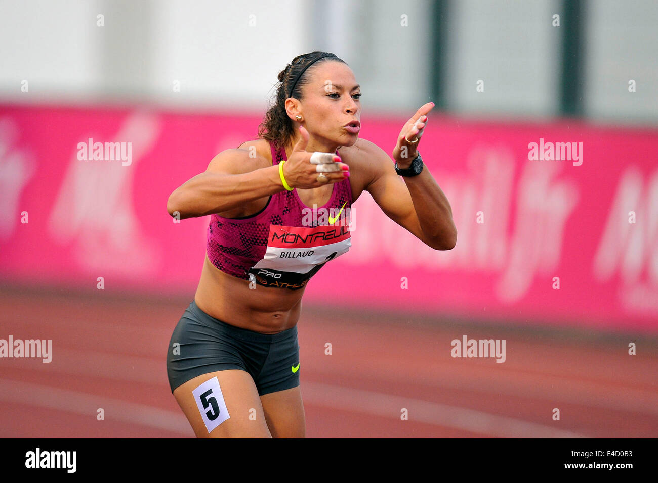 Montreuil, France. 7th July, 2014. Cindy Billaud - 100m haies Meeting de Montreuil 2014 ...