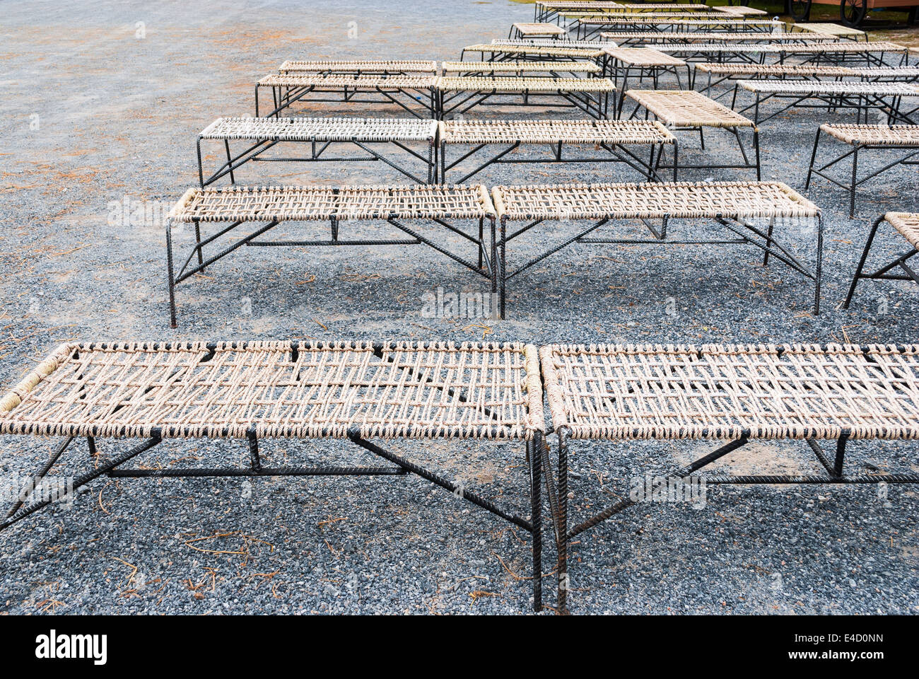 Row of Steel Rope Chair Stock Photo - Alamy