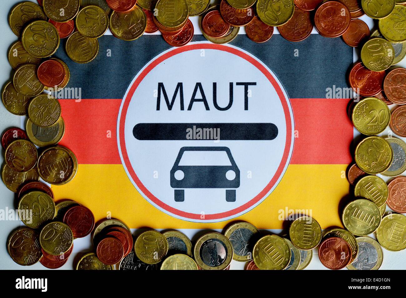 Symbolic picture for the car toll in Germany, 08.July 2014. Photo ...