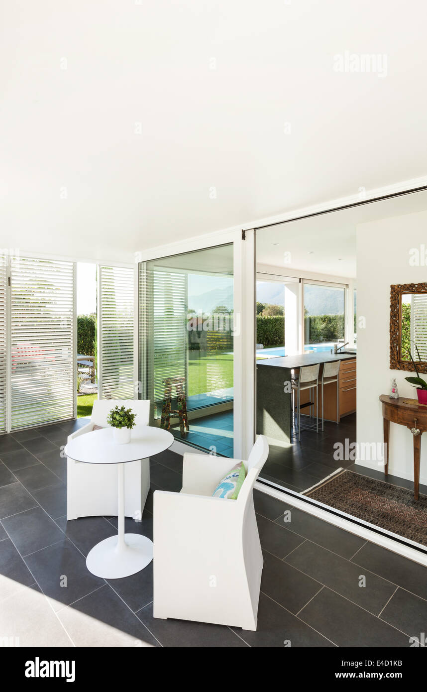 Modern villa, interior, view from the veranda Stock Photo - Alamy