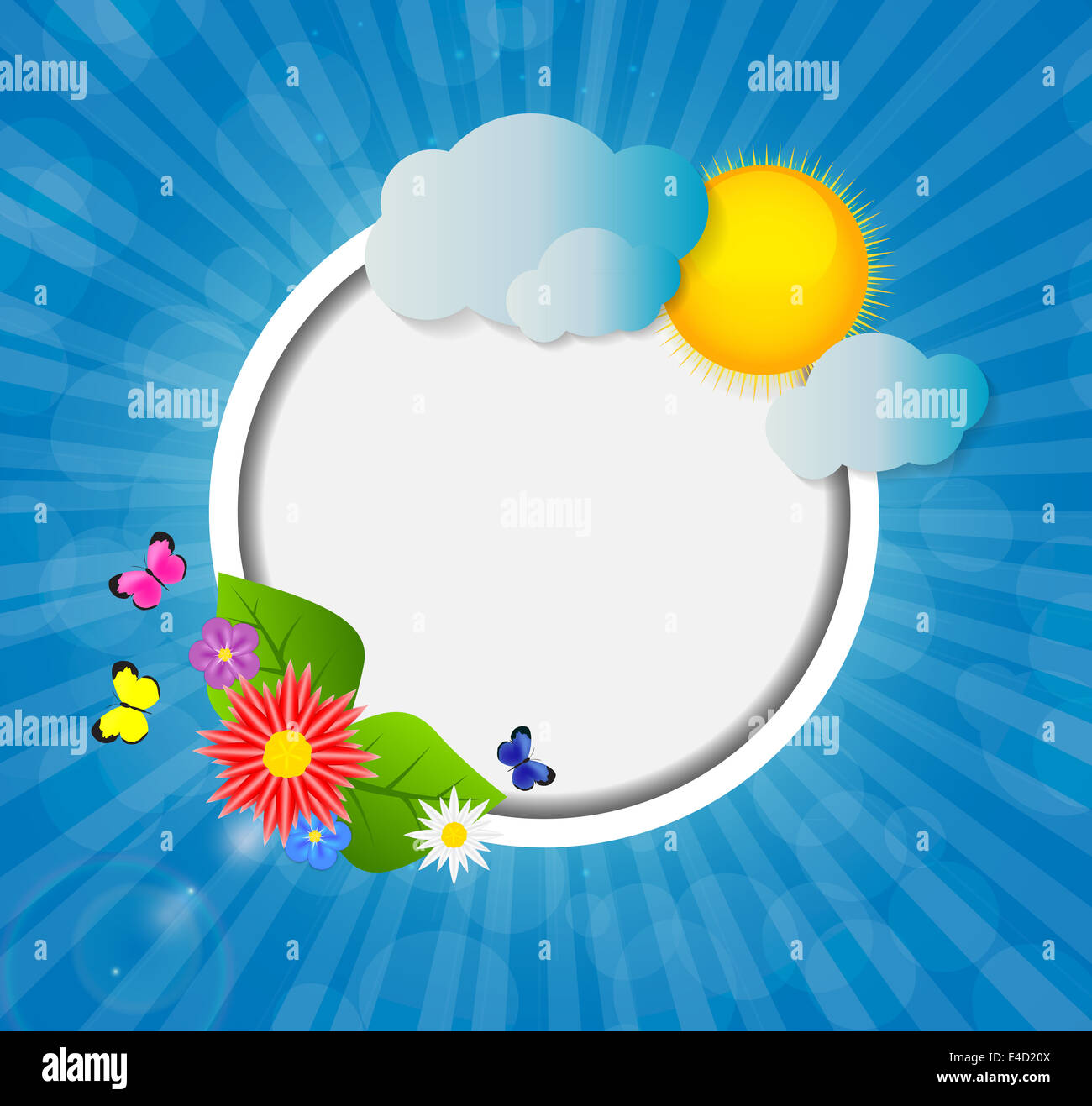 Frame on Sunny Shiny Background Vector Illustration Stock Photo - Alamy