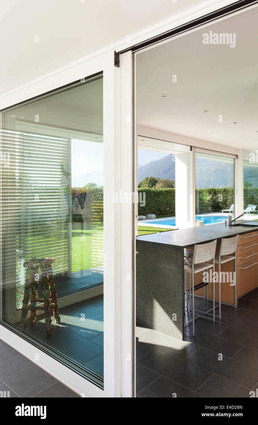 Modern villa, interior, view from the veranda Stock Photo - Alamy