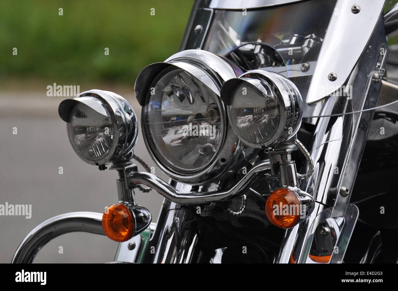 Headlights motorcycle HARLEY-DAVIDSON. (CTK Photo/Rostislav Kalousek ...