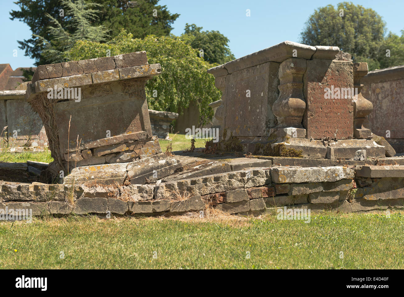 Heavy weight and inappropriate foundations have lead to grave tomb ...