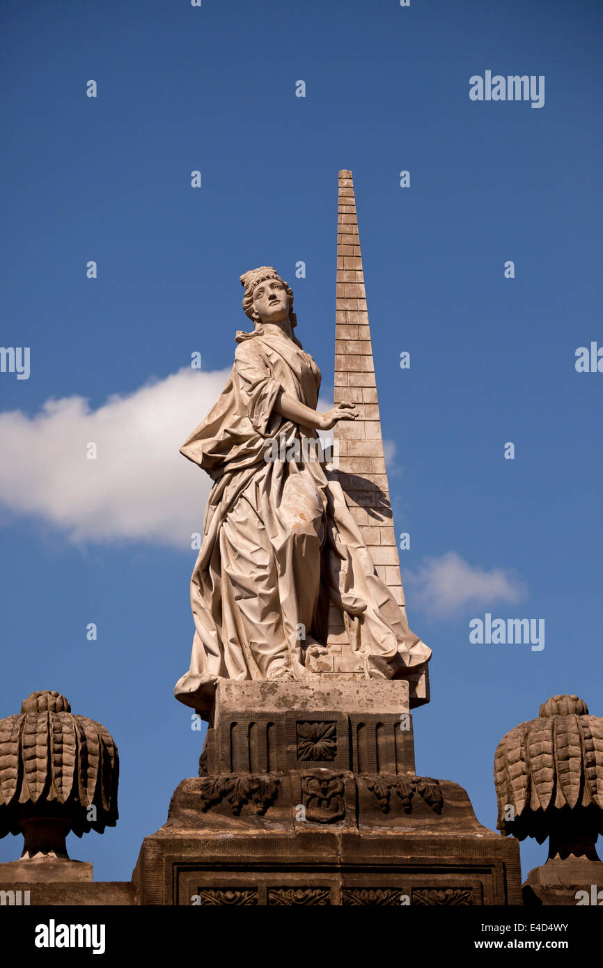 Statue in Domplatz square, historic centre of Bamberg, Upper Franconia ...