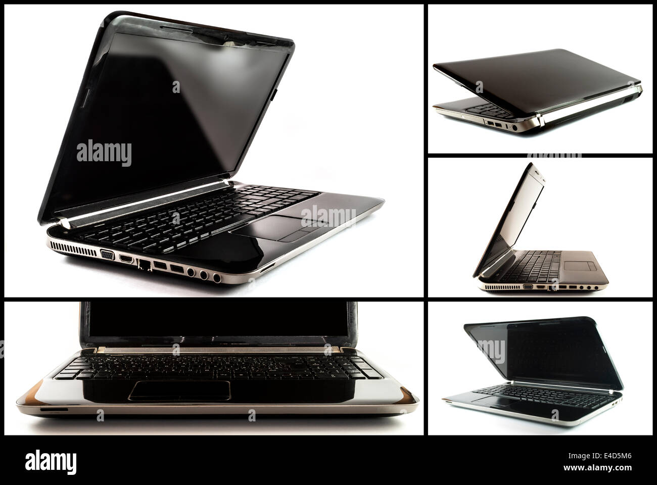 Collection (set) of black notebook or laptop Stock Photo - Alamy