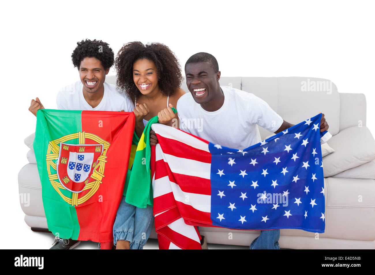 Flags cheering hi-res stock photography and images - Alamy