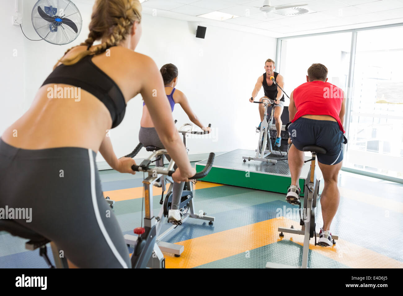 Spin class instructor hi-res stock photography and images - Alamy