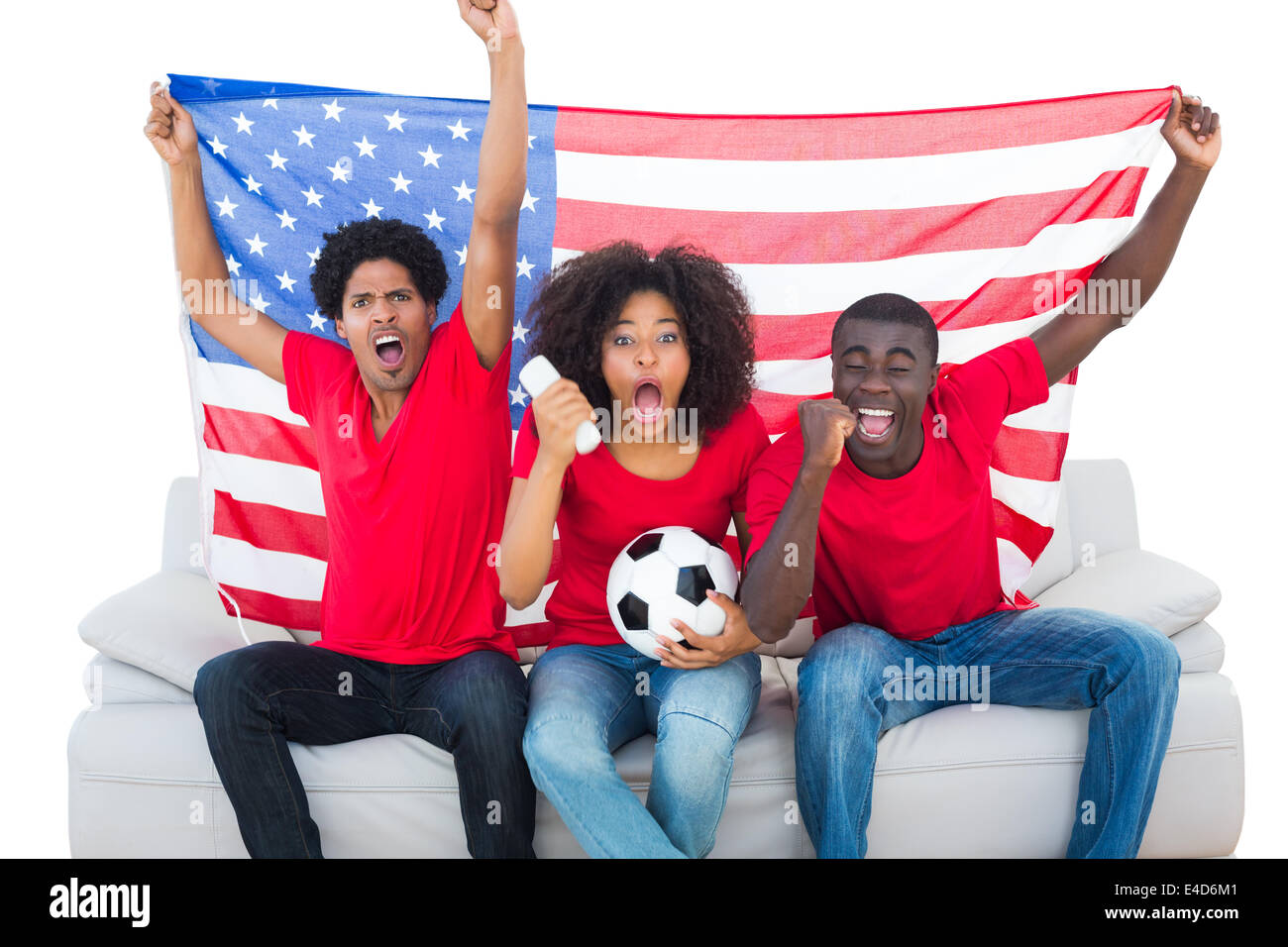 Red flag fans in hi-res stock photography and images - Alamy