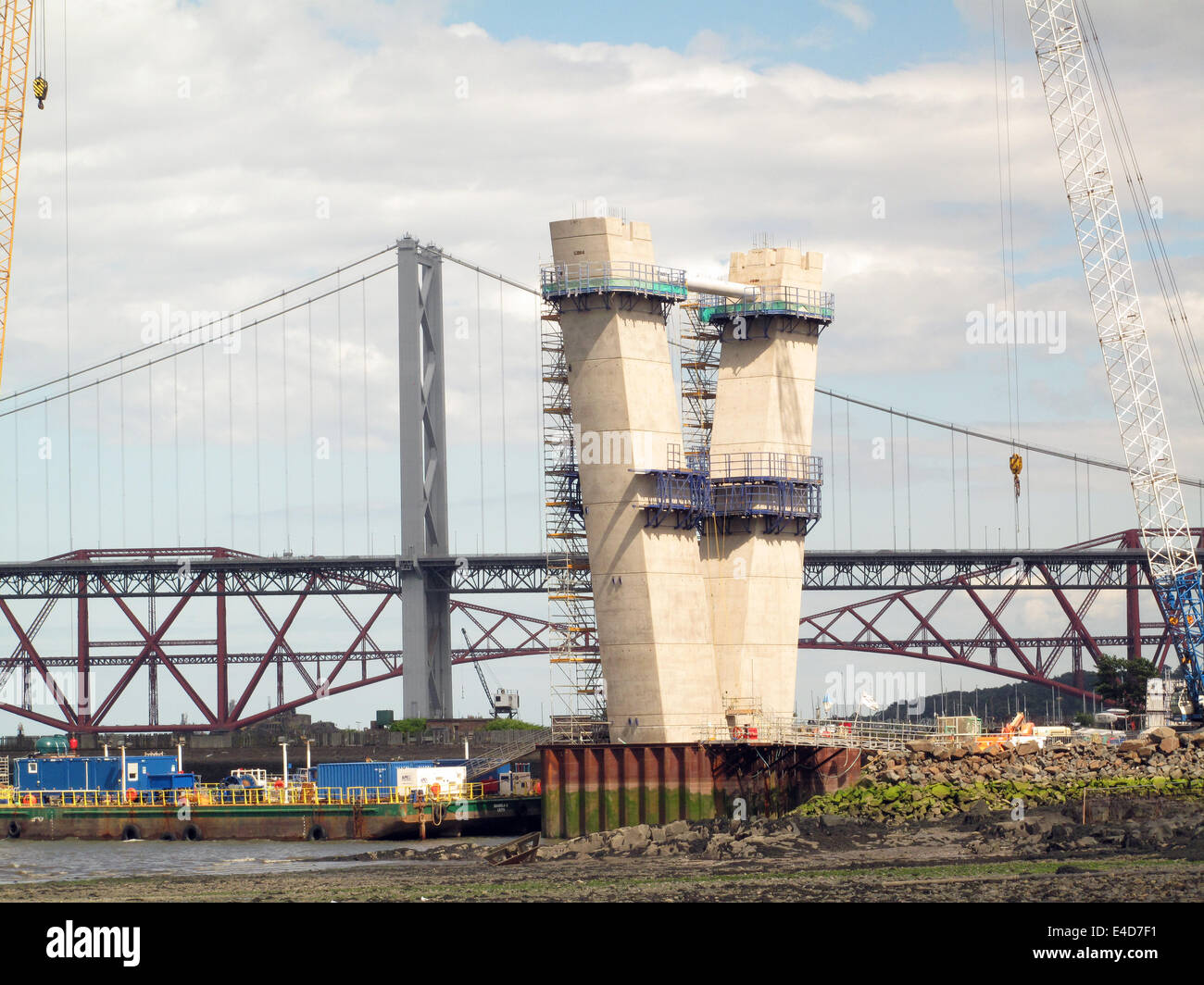 New Queensferry Crossing Bridge under construction over the Firth of ...