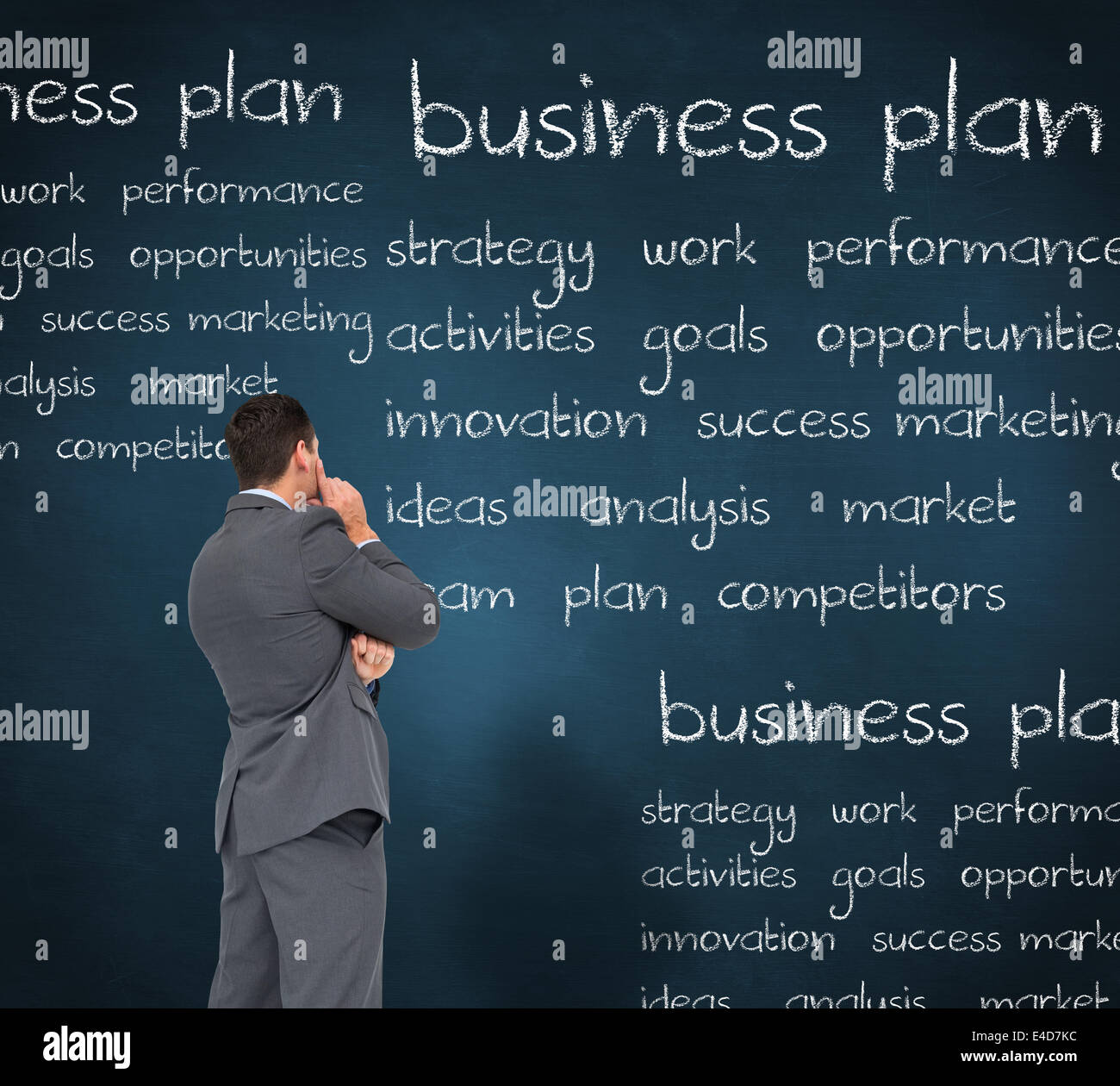 Composite image of thinking businessman Stock Photo - Alamy