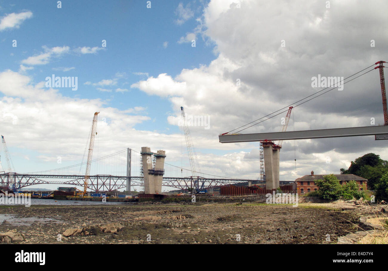 New Queensferry Crossing Bridge under construction over the Firth of ...