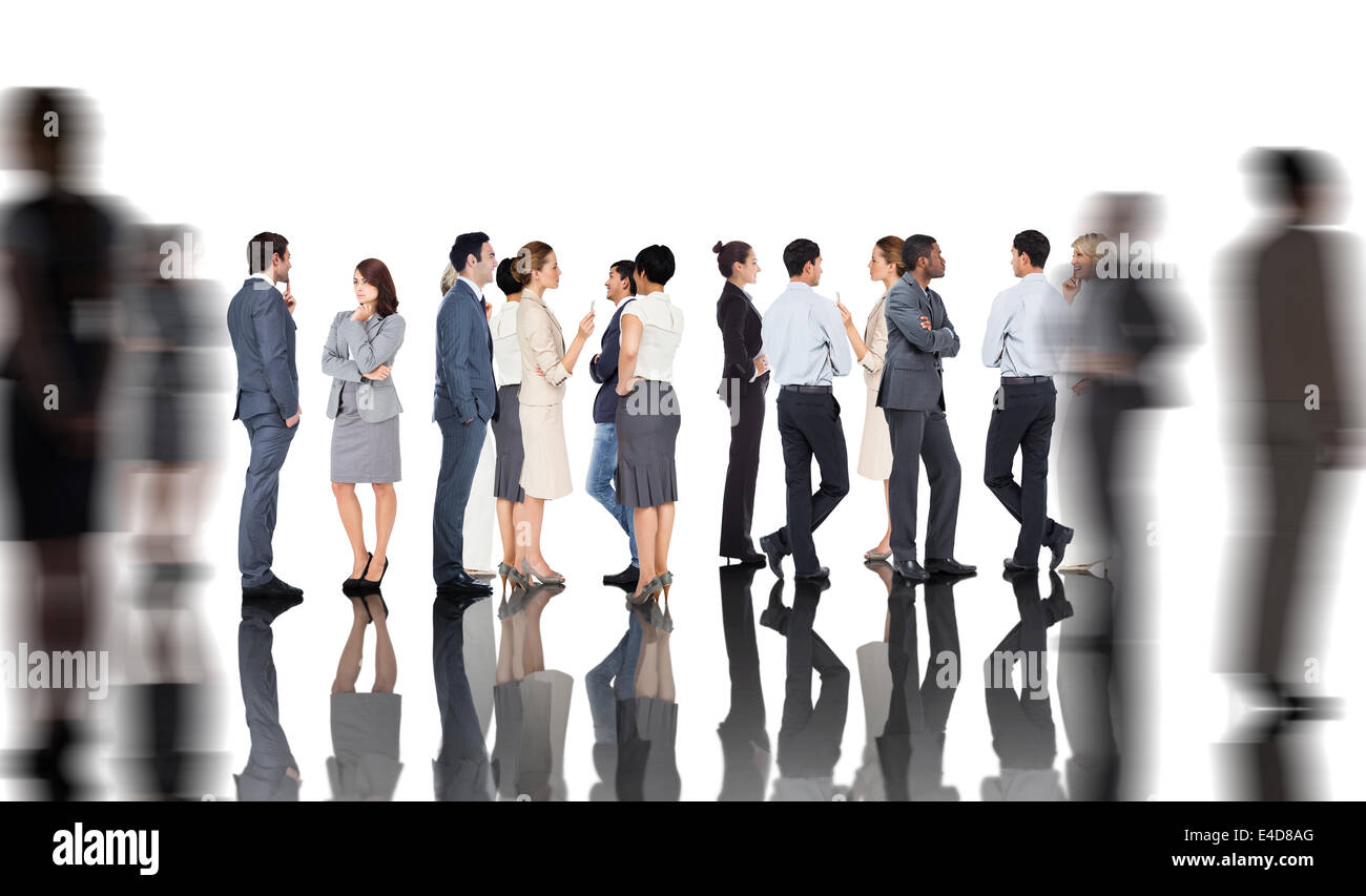Composite image of many business people standing in a line Stock Photo ...
