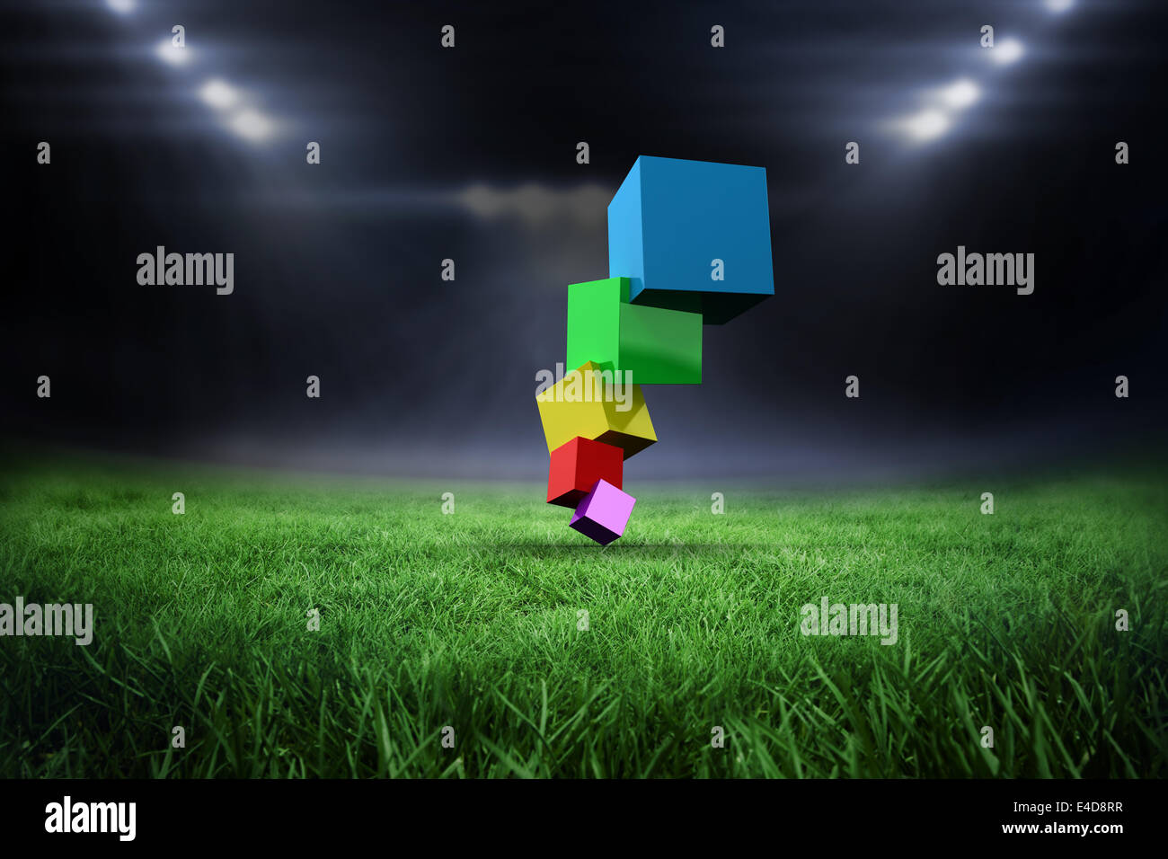 Composite image of pile of 3d colourful cubes Stock Photo - Alamy