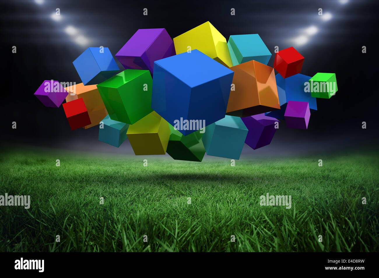 3d floating cube hi-res stock photography and images - Alamy