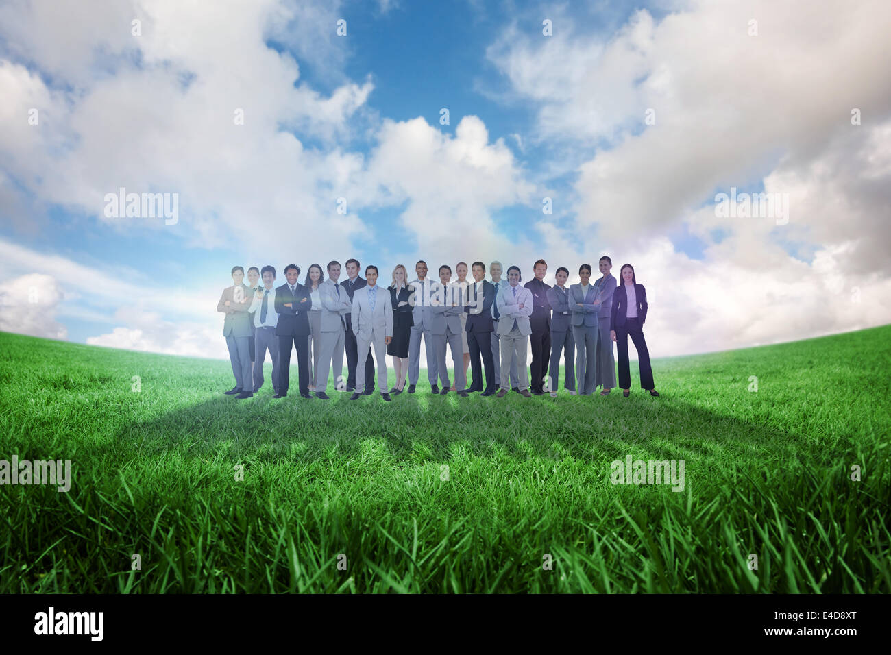 Composite image of business people standing up Stock Photo - Alamy