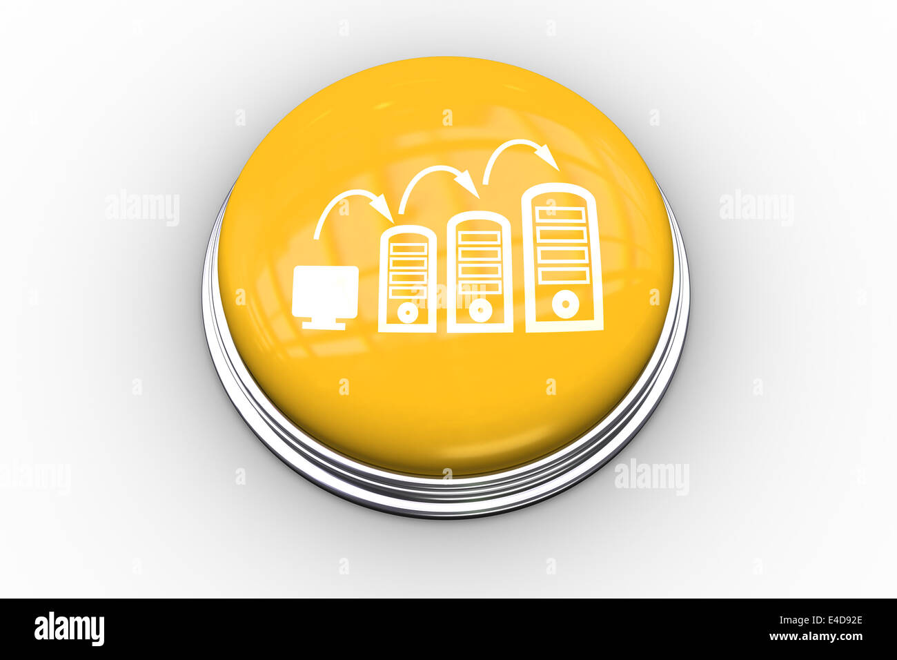 Composite image of computer connection graphic on button Stock Photo ...