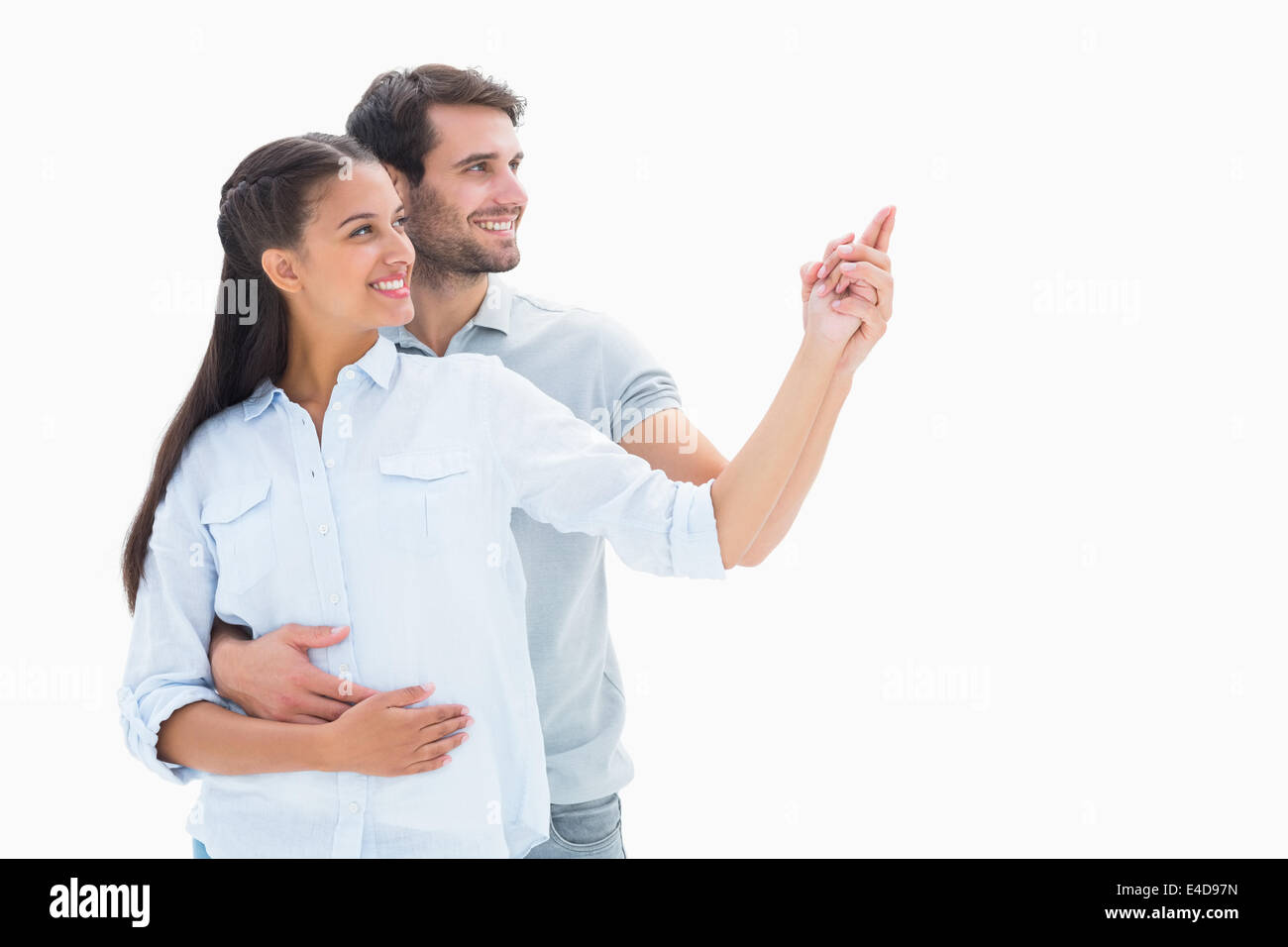 Man pointing finger at woman Cut Out Stock Images & Pictures - Alamy