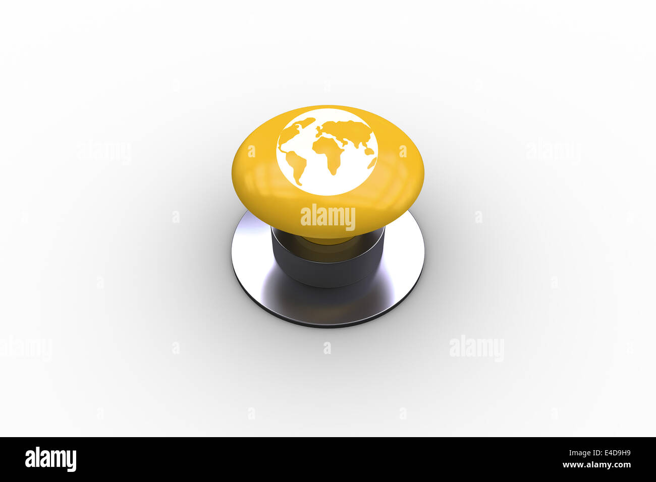 3d world map chrome hi-res stock photography and images - Alamy