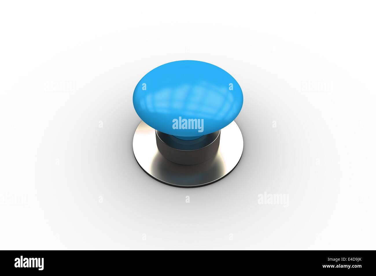 Digitally generated shiny blue push button Stock Photo - Alamy