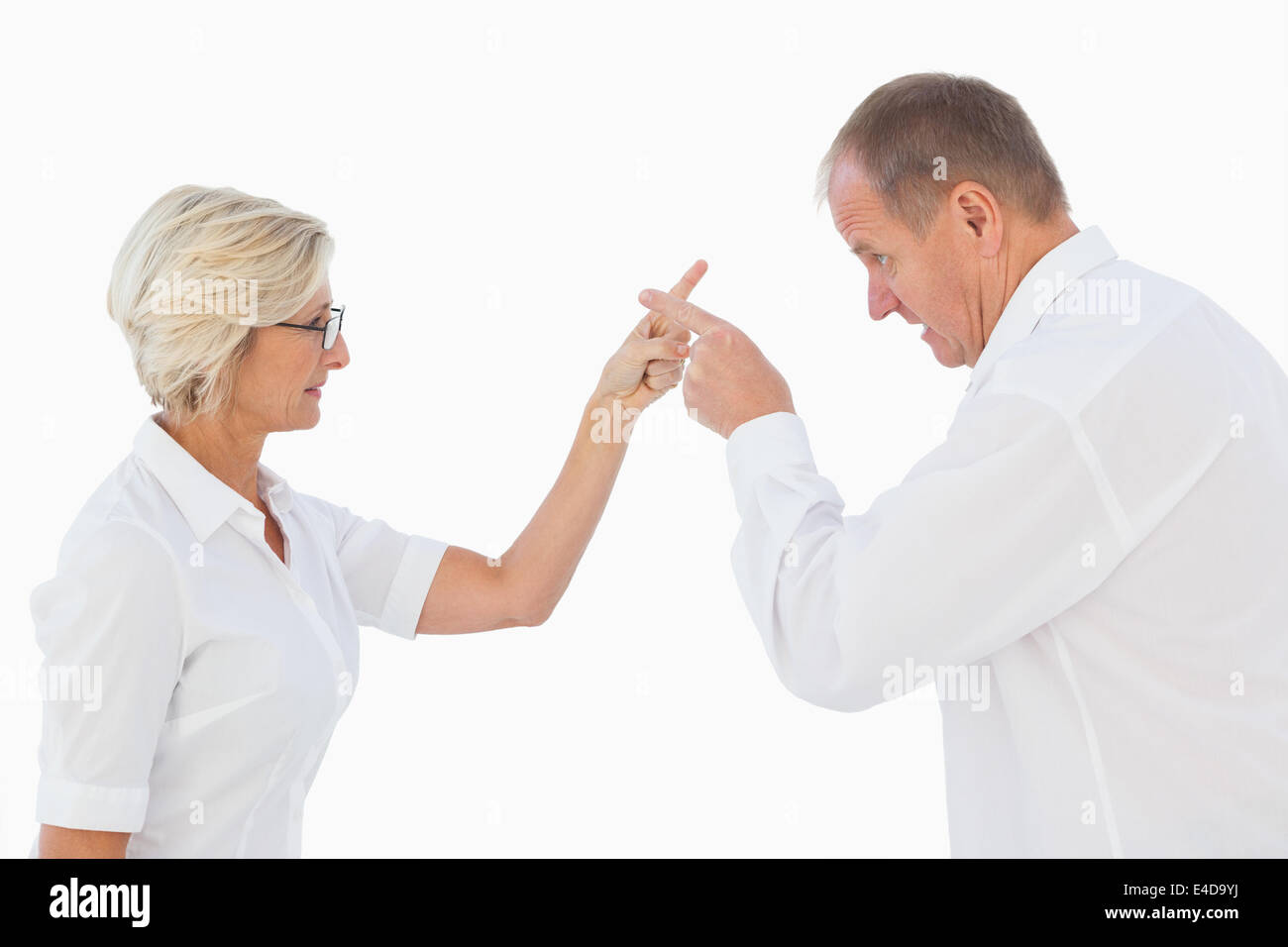 Angry older couple arguing with each other Stock Photo - Alamy