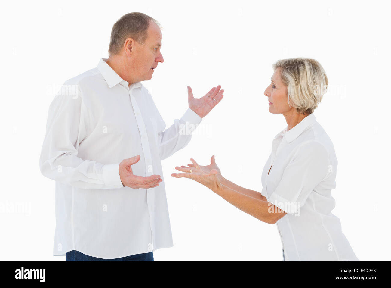 Angry older couple arguing with each other Stock Photo - Alamy