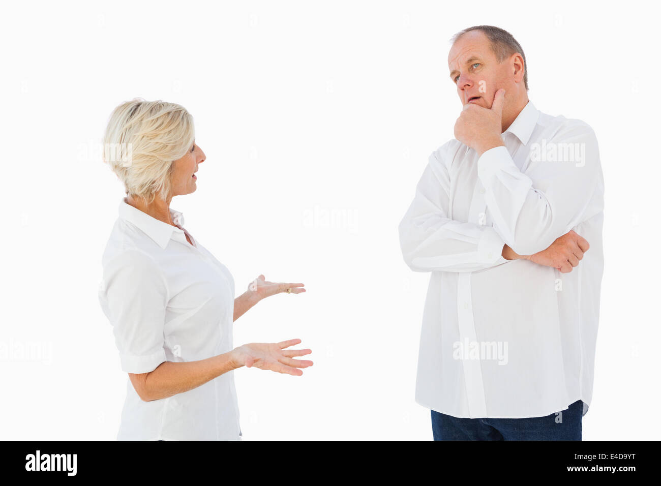 Angry older couple arguing with each other Stock Photo - Alamy