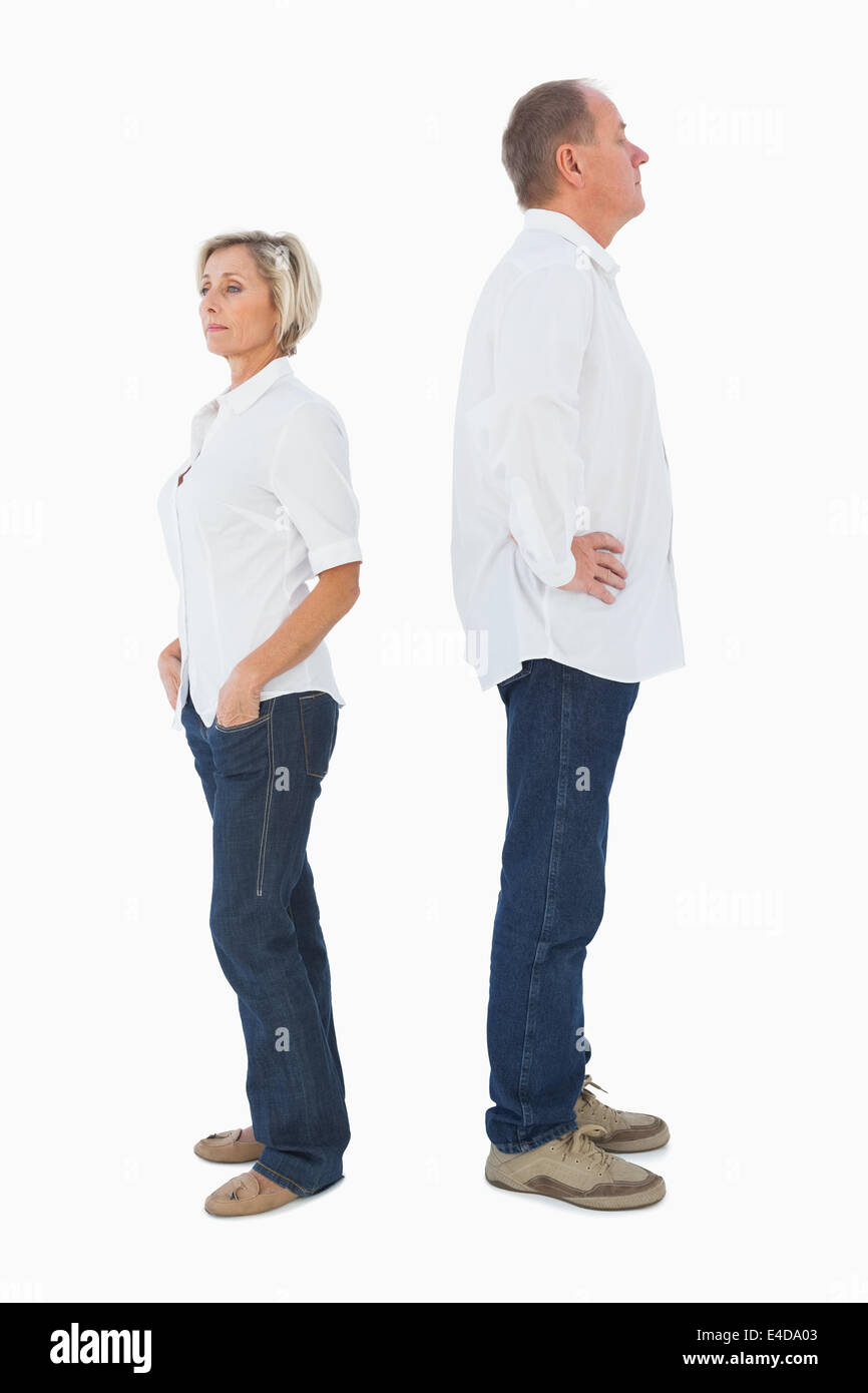 Upset couple not talking to each other after fight Stock Photo - Alamy