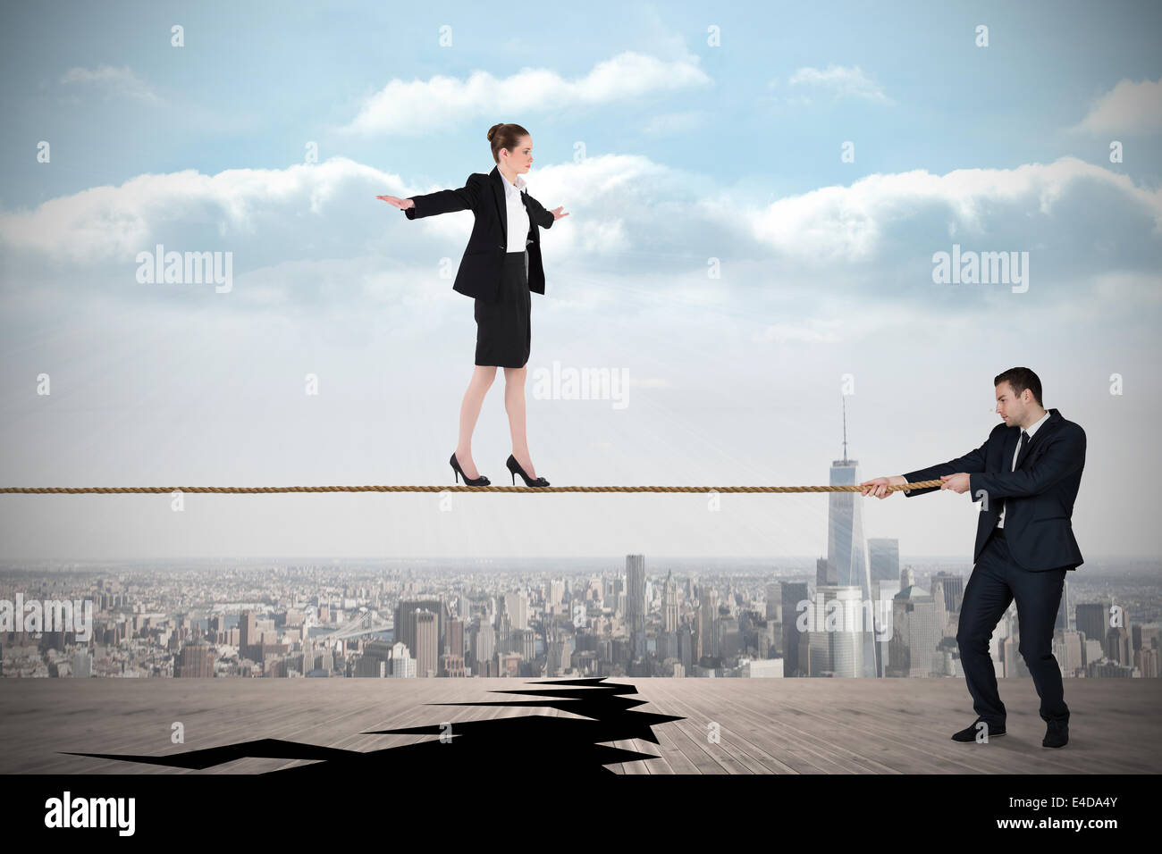 Woman pulling man hi-res stock photography and images - Alamy