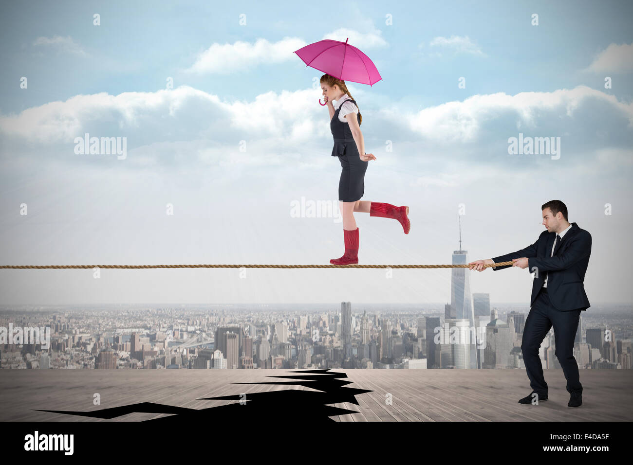 Woman pulling man hi-res stock photography and images - Alamy