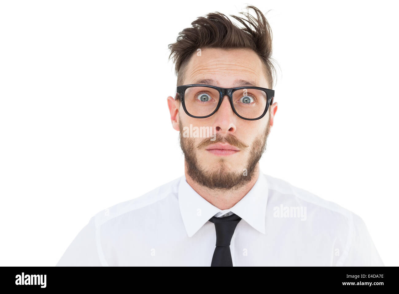 Geeky young businessman looking at camera Stock Photo - Alamy