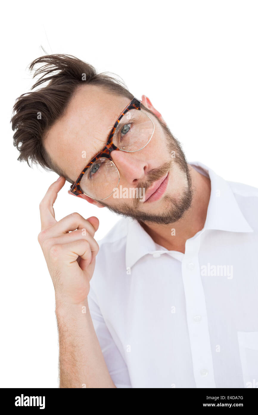 Geeky young businessman looking at camera Stock Photo - Alamy