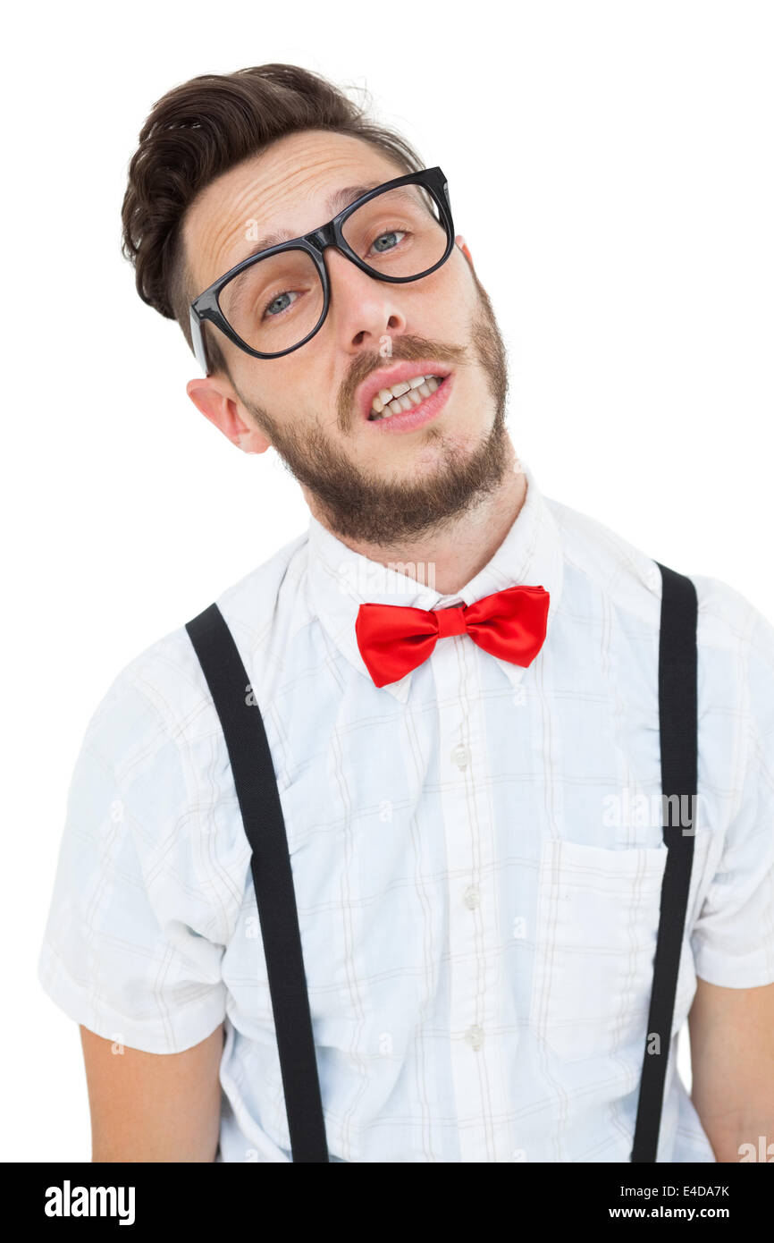 Geeky young hipster looking at camera Stock Photo - Alamy