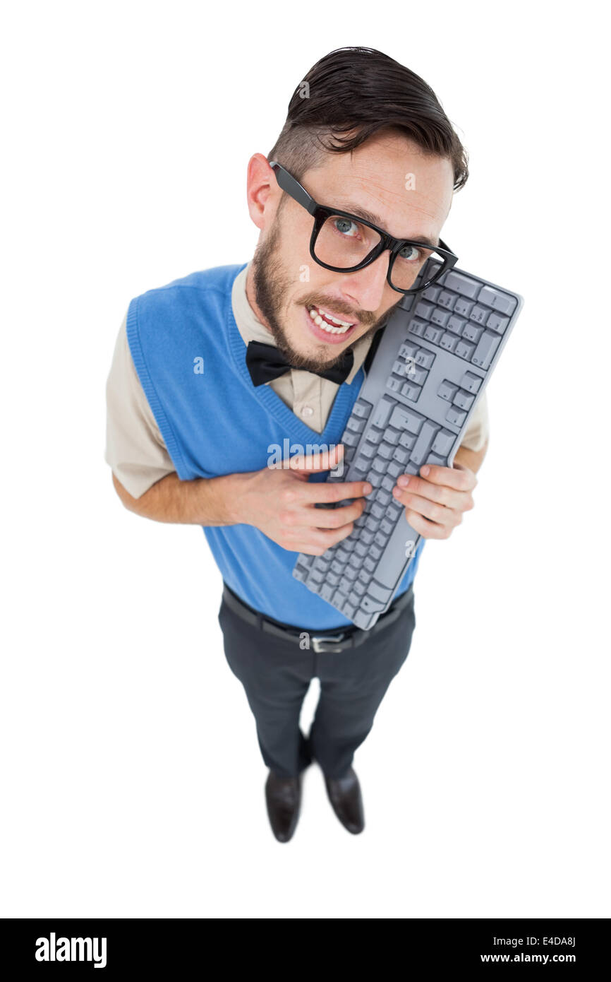 Geeky man looking to camera standing hi-res stock photography and ...